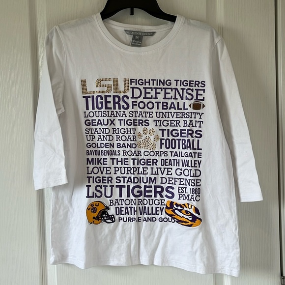 The License House | Tops | Lsu Fighting Tigers 34 Sleeve Teemed | Poshmark